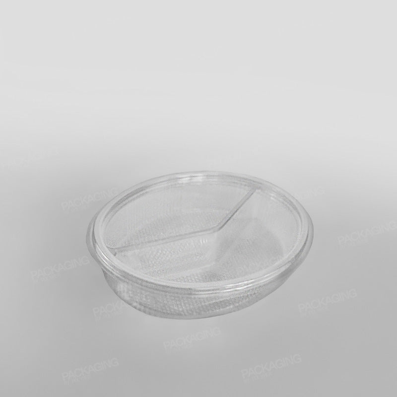 Somoplast Clear Hinged 2 Compartment Oval Container - 575cc