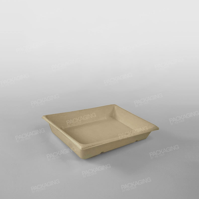 Sabert Pagoda Rectangular Pulp Tray – Packaging By Polymer