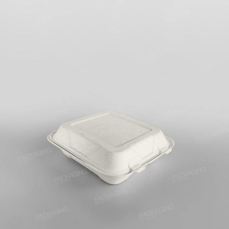 Vegware Compostable Bagasse Square 8'' Hinged Lunch Box – Packaging By ...